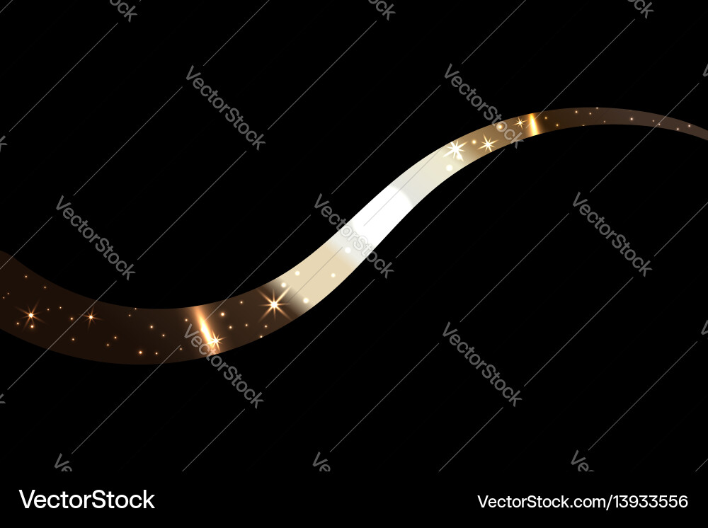 Gold wave ribbon Royalty Free Vector Image - VectorStock