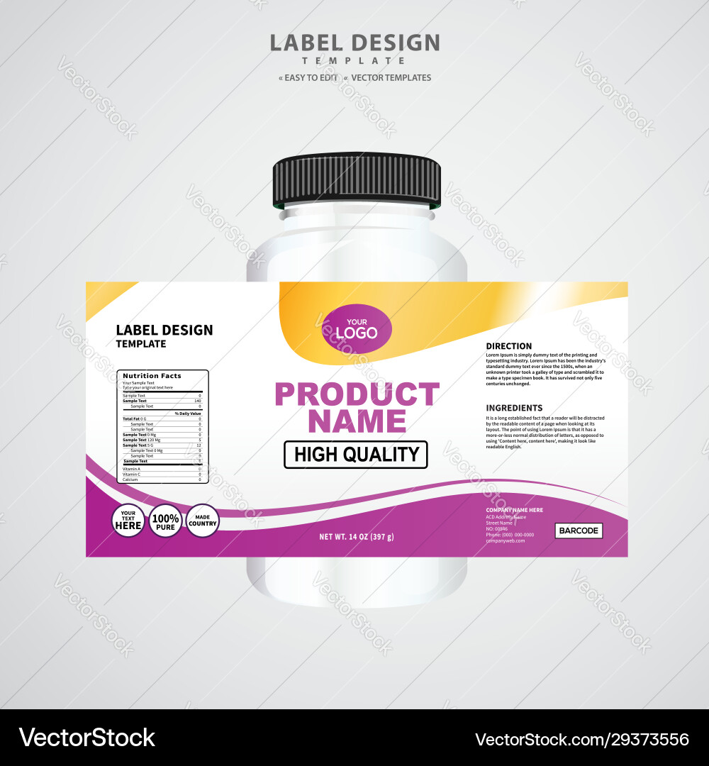 Label and packaging template design Royalty Free Vector
