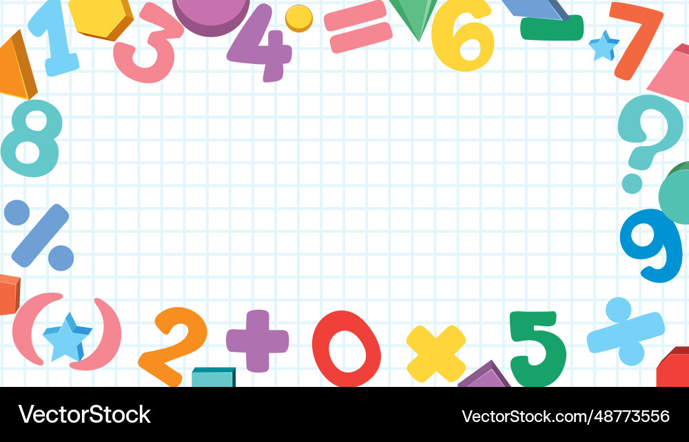 Math border on purple background with number Vector Image