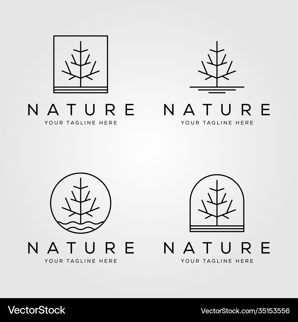 Minimalist Pine Tree Logo Royalty Free Vector Image