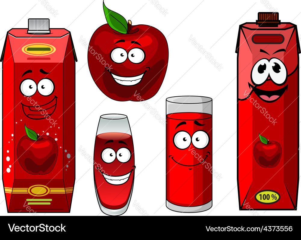 Red Apple Juice Cartoon Royalty Free Vector Image