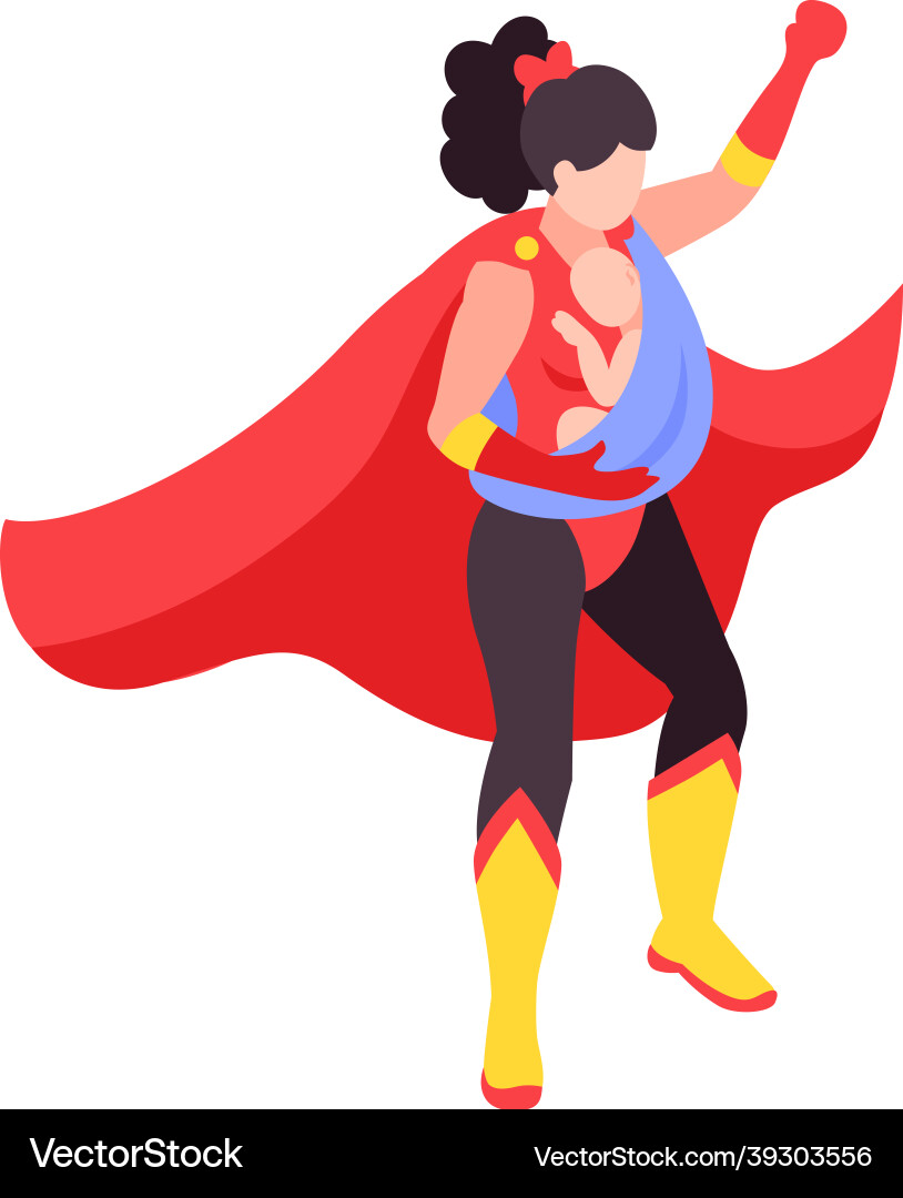 Superhero mother Royalty Free Vector Image - VectorStock