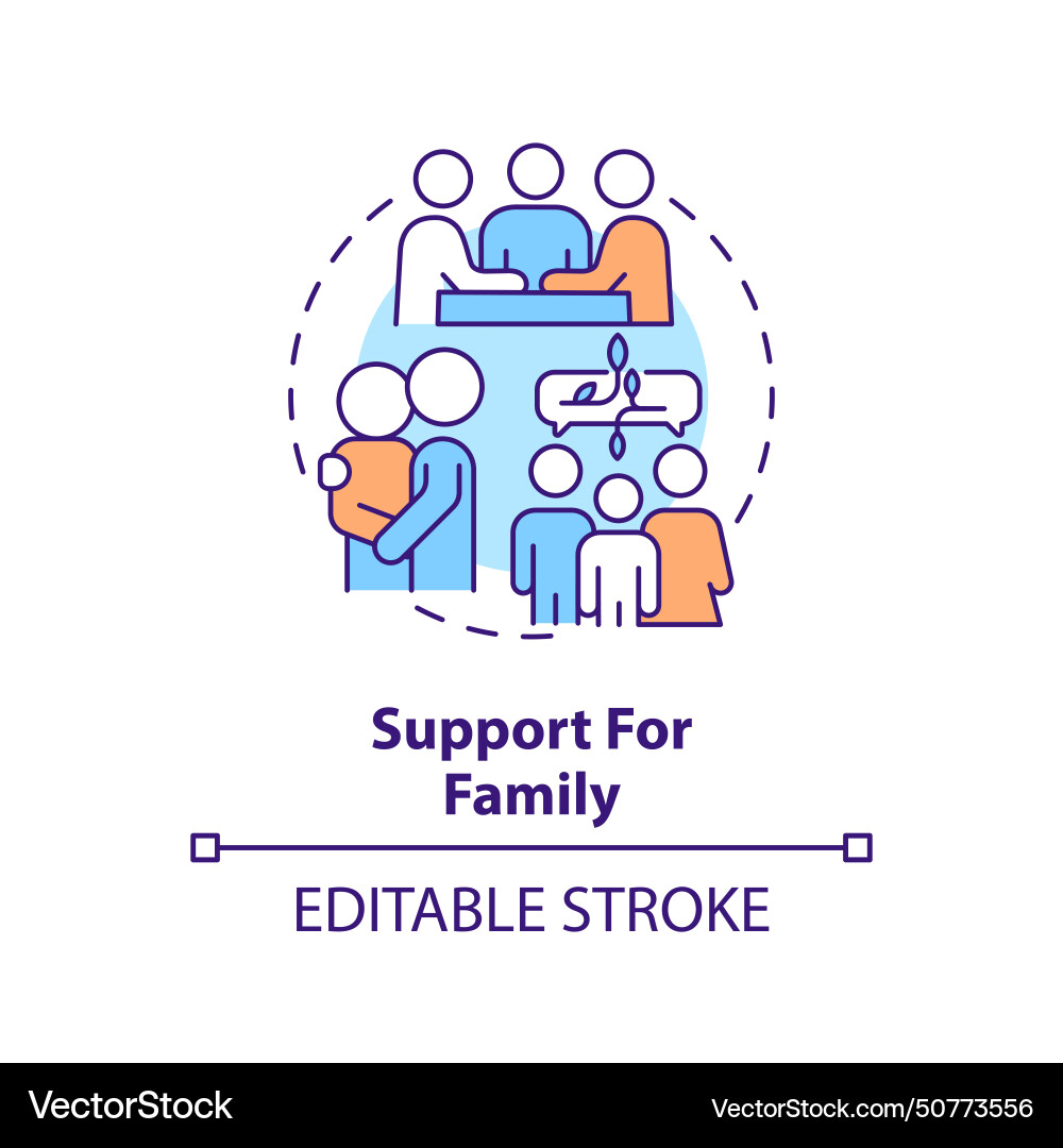 Support for family multi color concept icon Vector Image