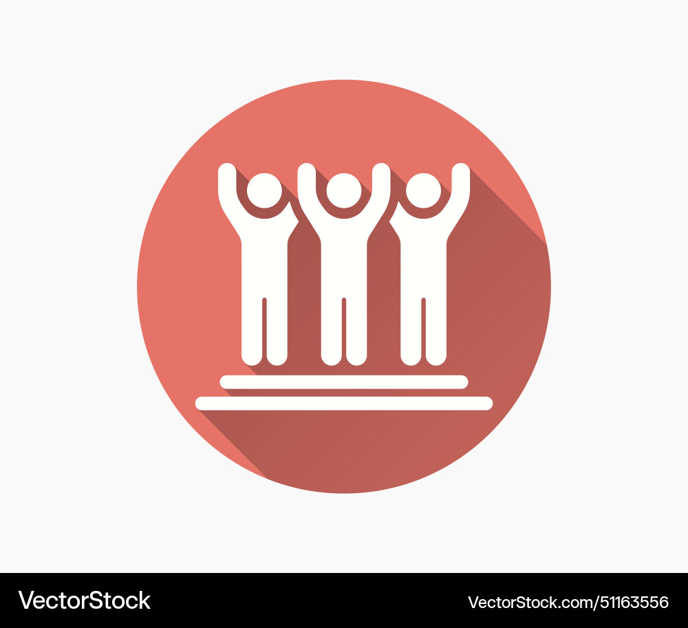Team meeting flat icon with long shadow Royalty Free Vector