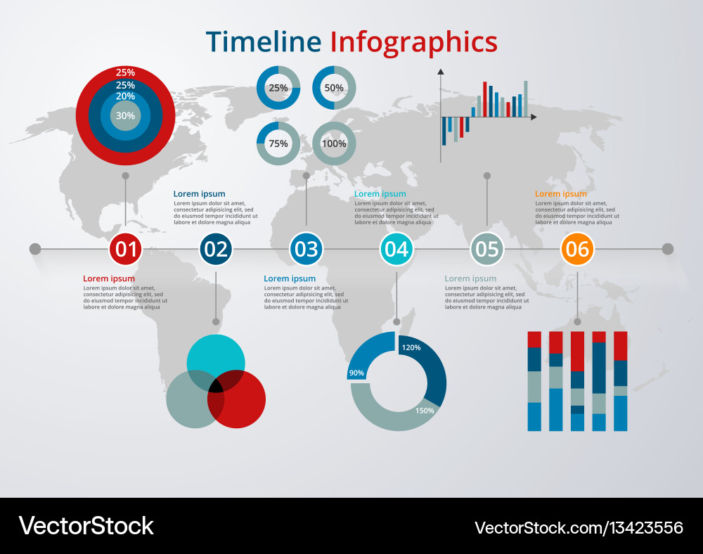 Timeline flat design Royalty Free Vector Image