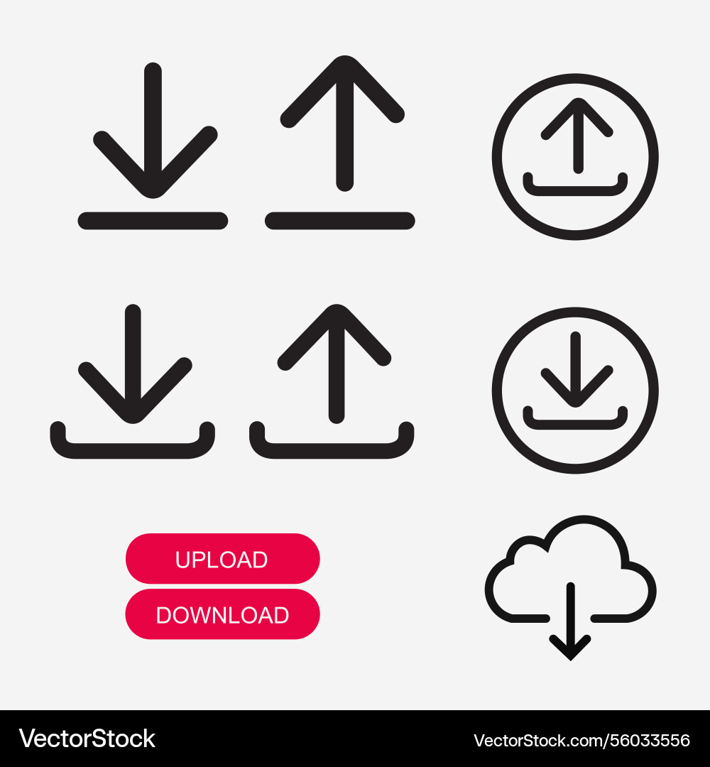 Upload and download symbols Royalty Free Vector Image