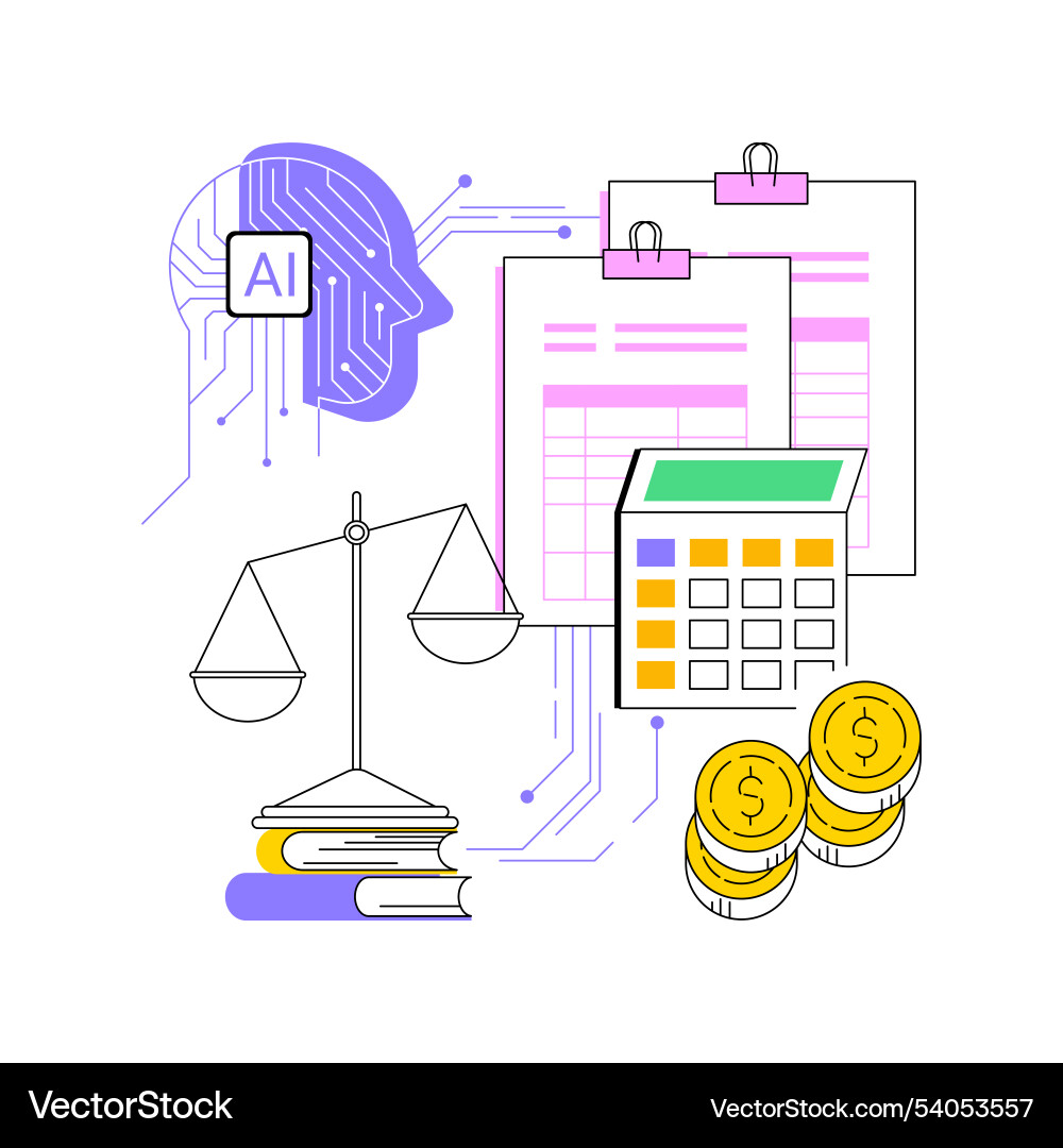 Ai-optimized legal billing abstract concept Vector Image