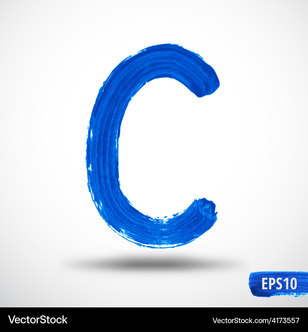 Alphabet letter c watercolor Royalty Free Vector Image