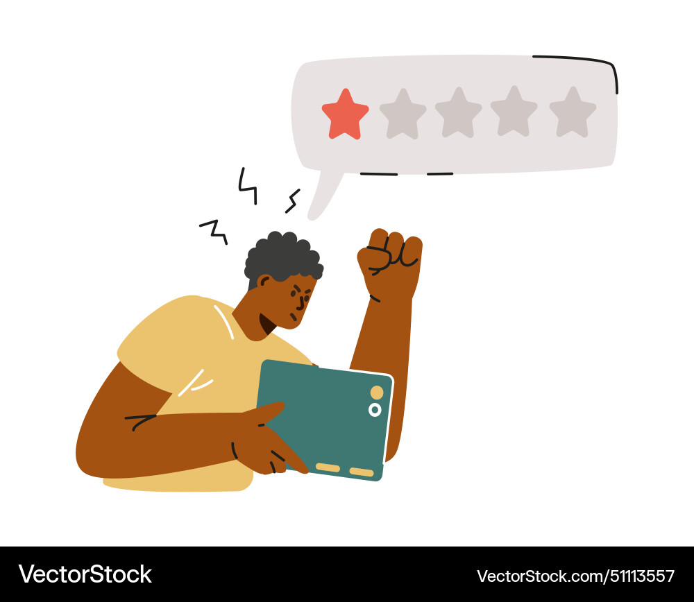 Customer has bad rate review negative feedback Vector Image