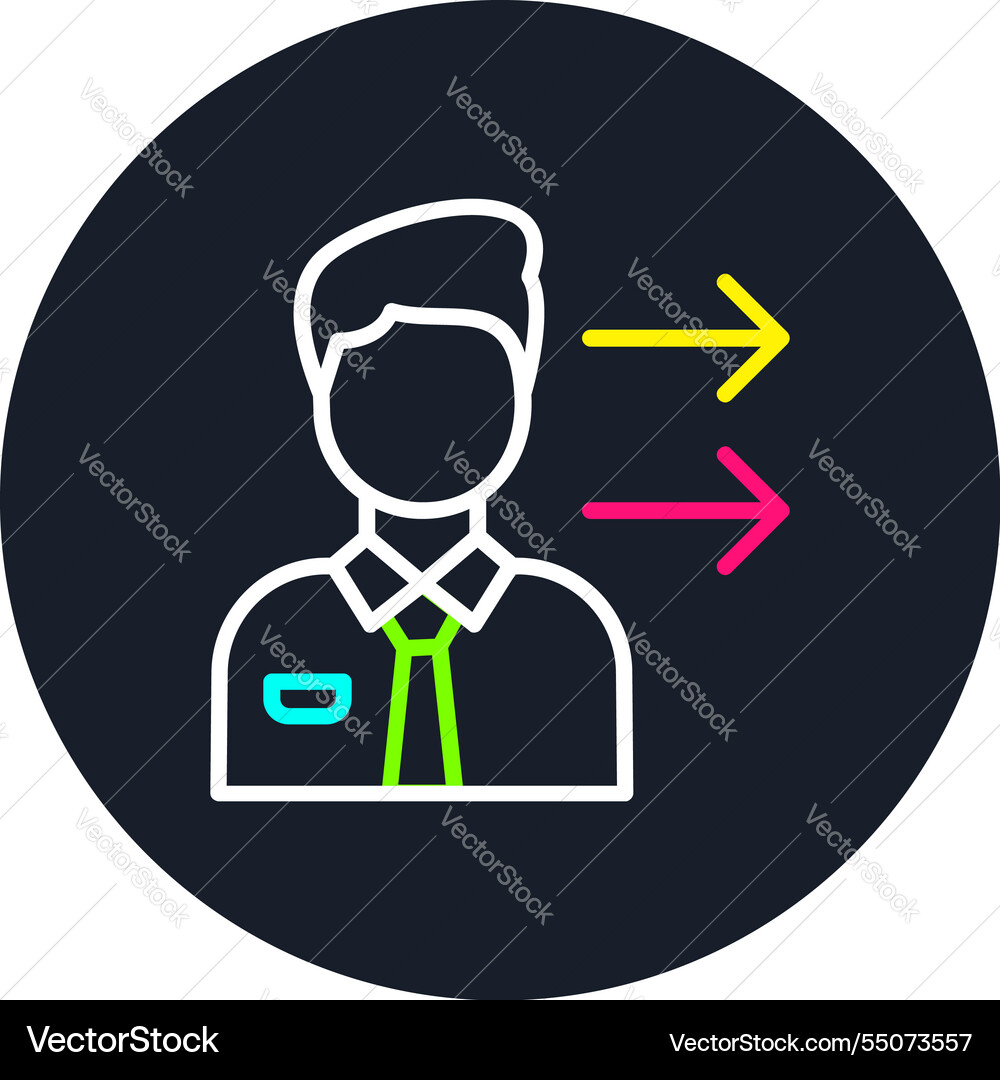 Dismissal line multi color icon Royalty Free Vector Image