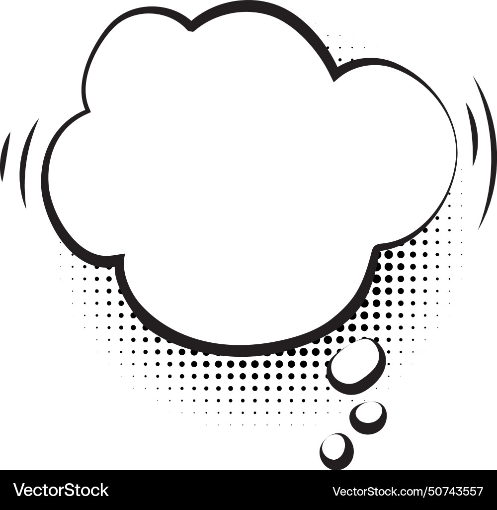 Empty comic speech cloud thought bubble template Vector Image
