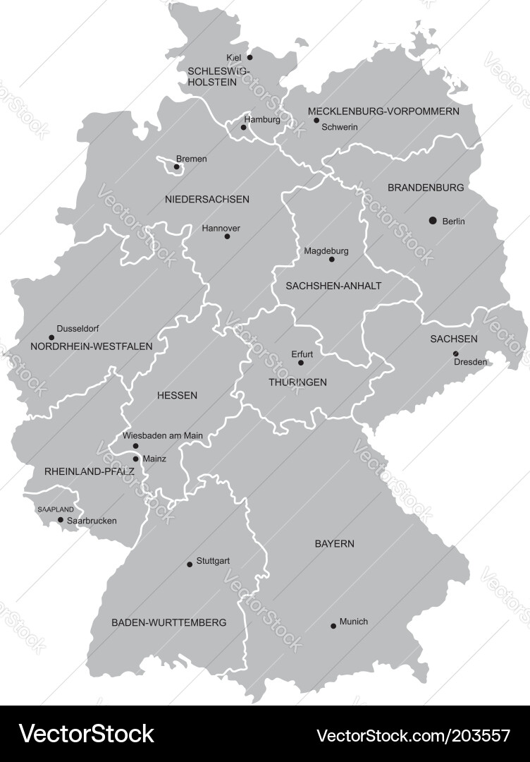 Germany Map Royalty Free Vector Image - VectorStock