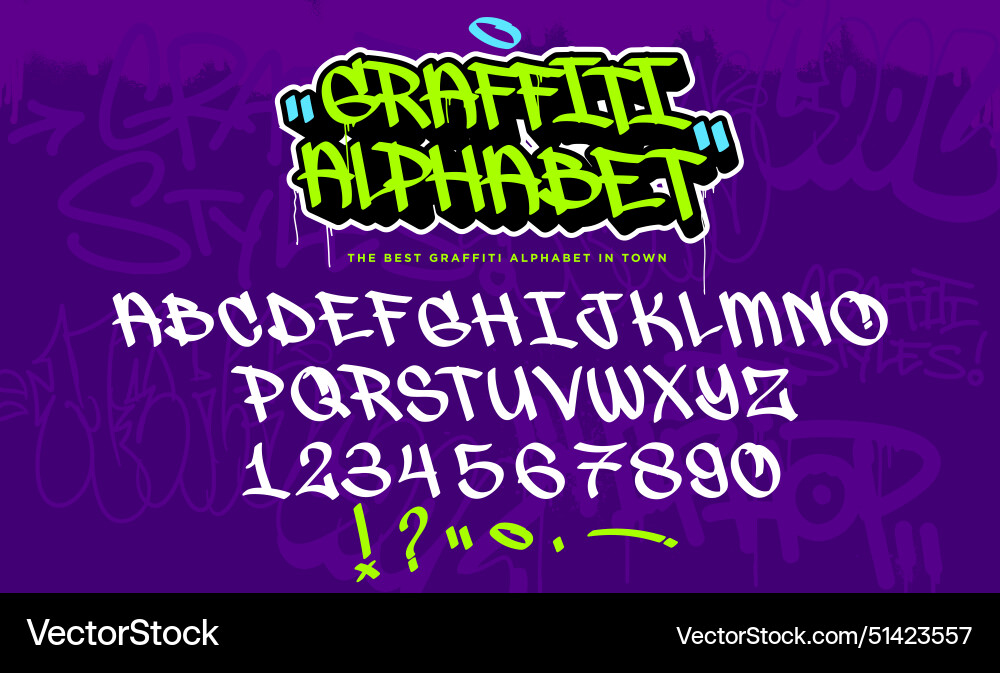 Graffiti alphabet Royalty Free Vector Image - VectorStock