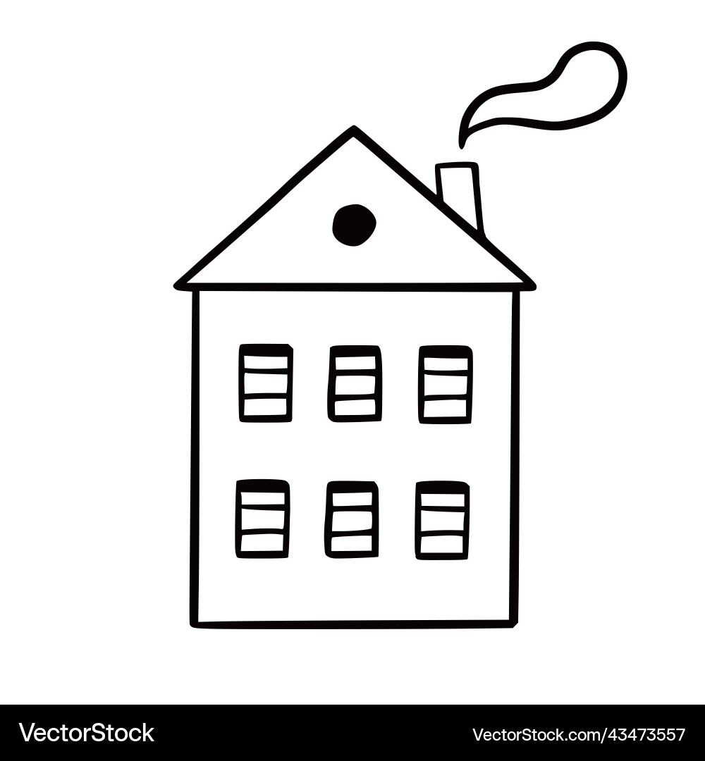 Hand drawn cute house doodle Royalty Free Vector Image