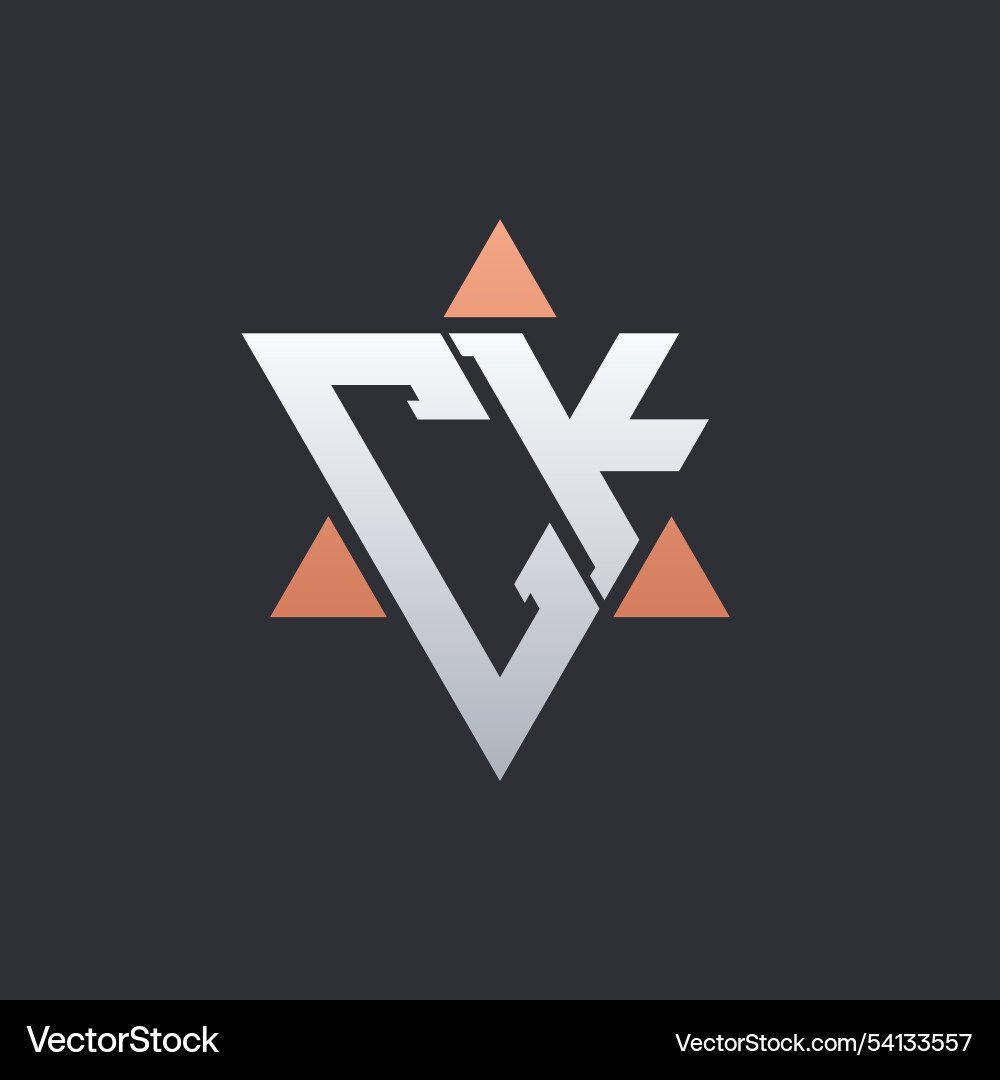 Modern ck letter logo design with geometric Vector Image