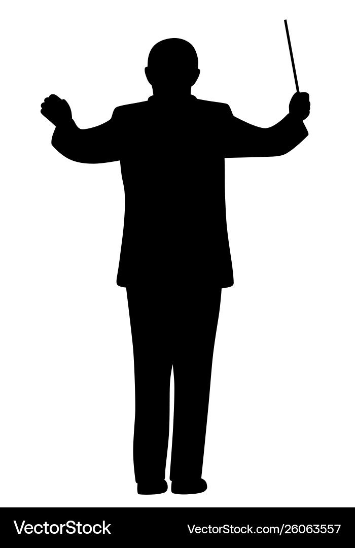 Music conductor silhouette Royalty Free Vector Image