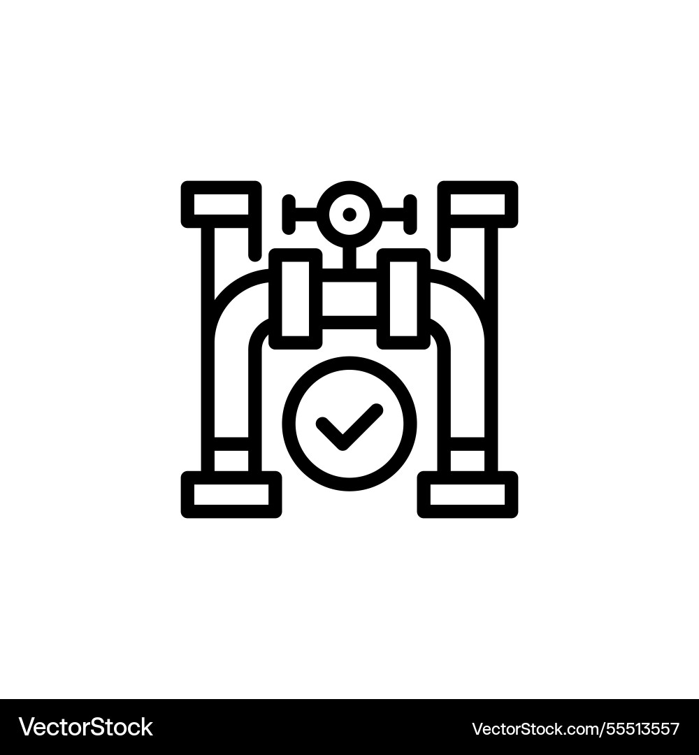 Pipeline check line icon linear style sign for Vector Image