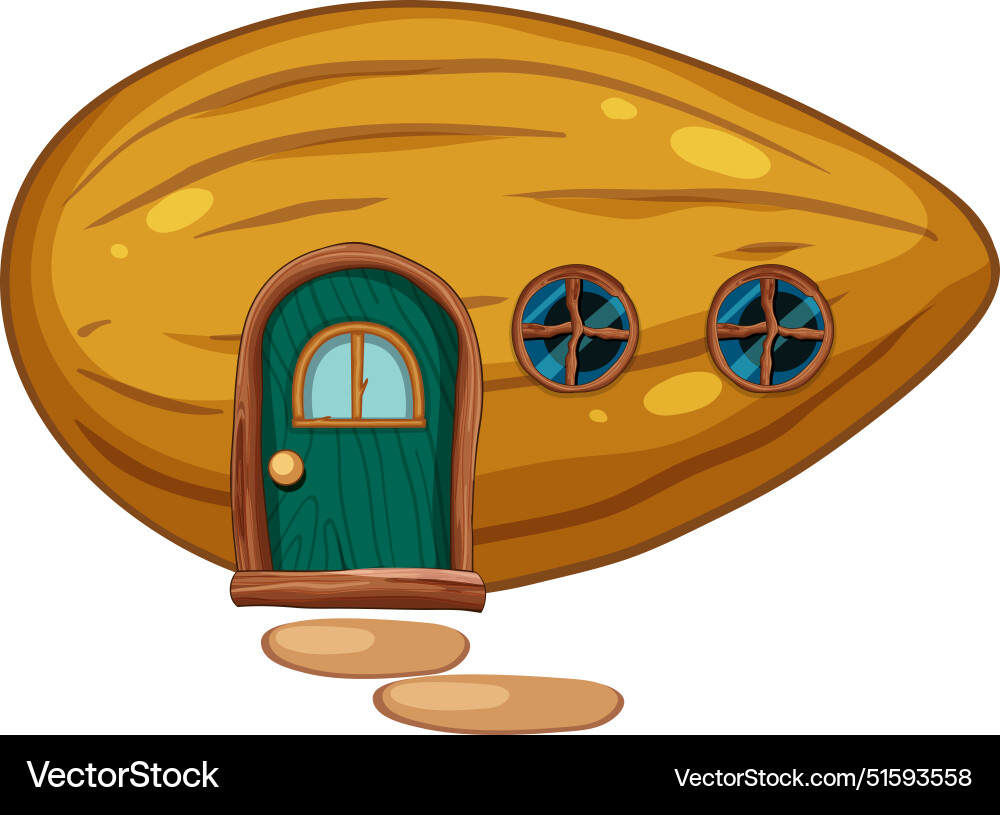 A cozy cartoon-style nut-shaped house Royalty Free Vector