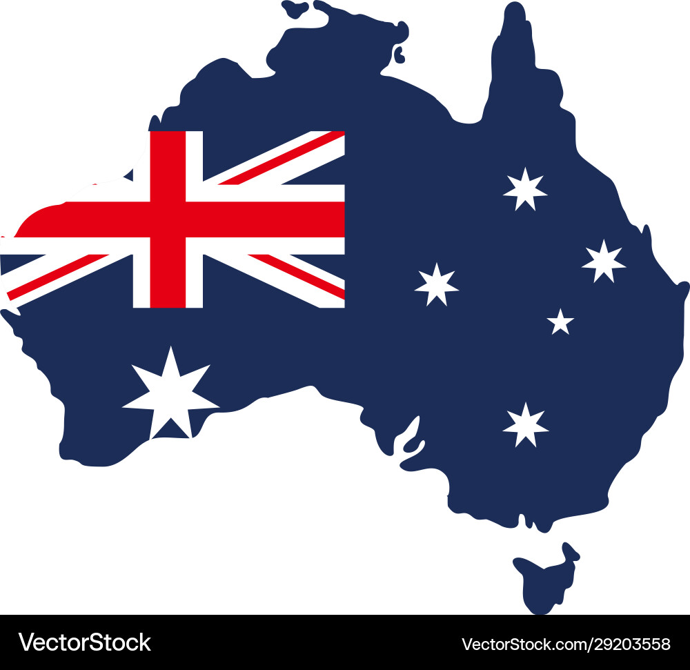 Australia Flag Map Royalty Free Vector Image - VectorStock
