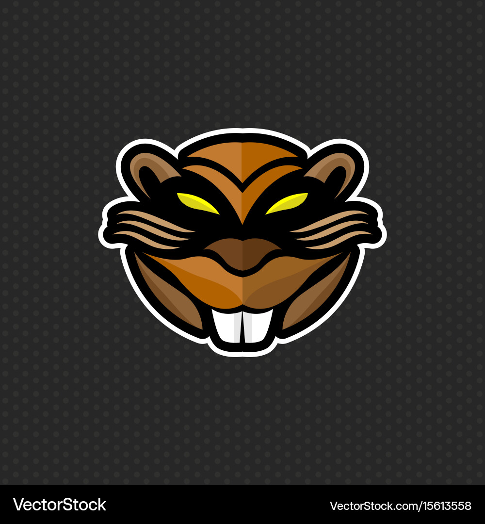 Beaver logo design template head icon Royalty Free Vector