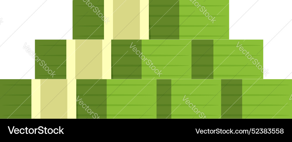 Big stack of cash money increasing wealth Vector Image