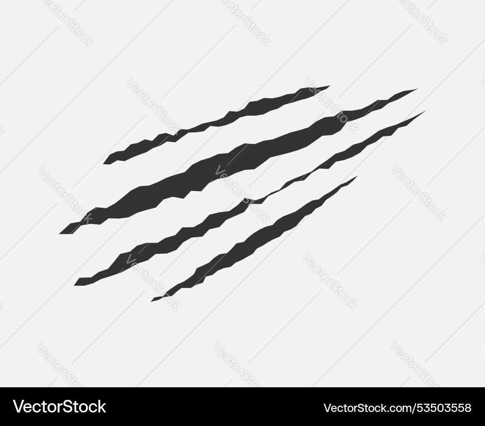 Claws scratches animal monster mark design Vector Image