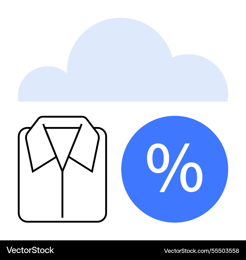 Cloud storage for clothing data with percentage Vector Image