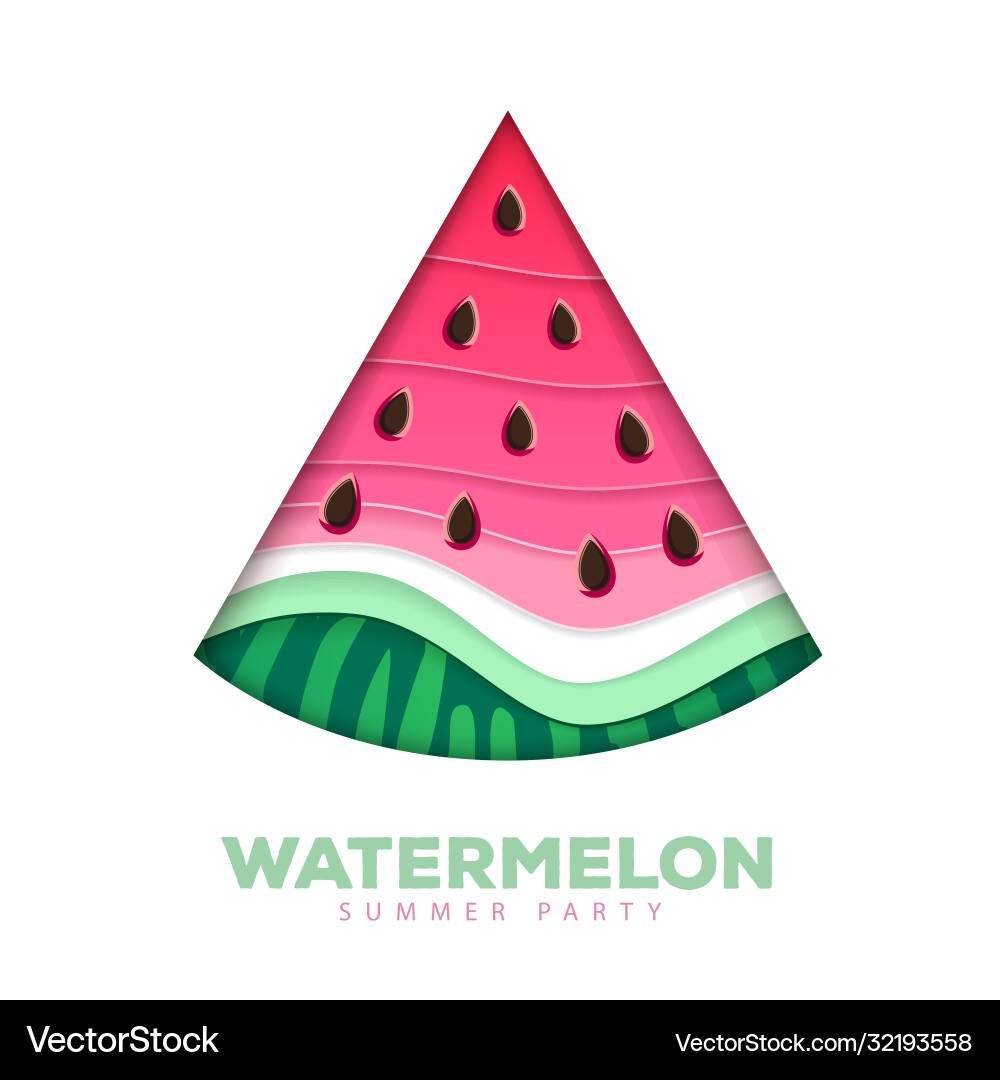 Cut out silhouette watermelon slice Royalty Free Vector