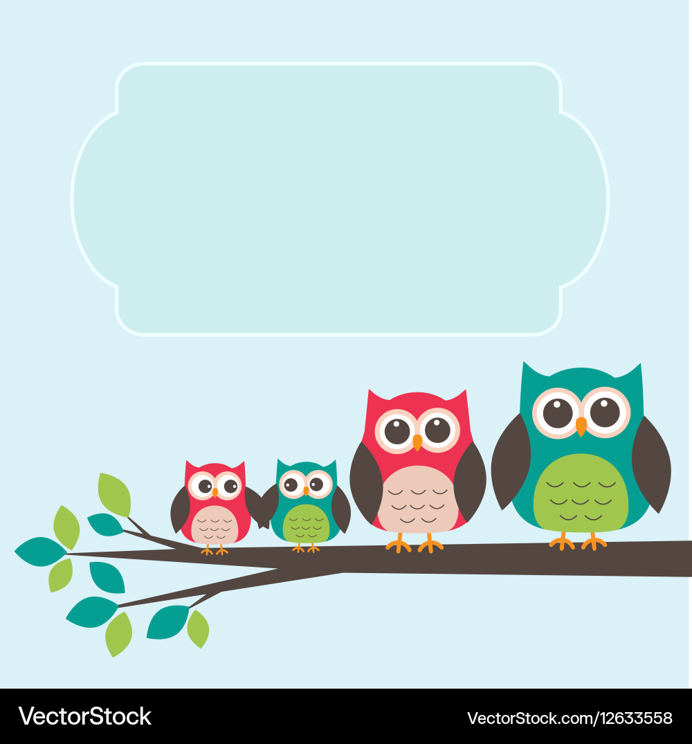 Cute owl family Royalty Free Vector Image - VectorStock