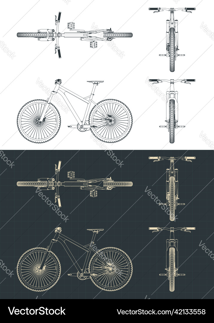 Electric bike blueprints Royalty Free Vector Image