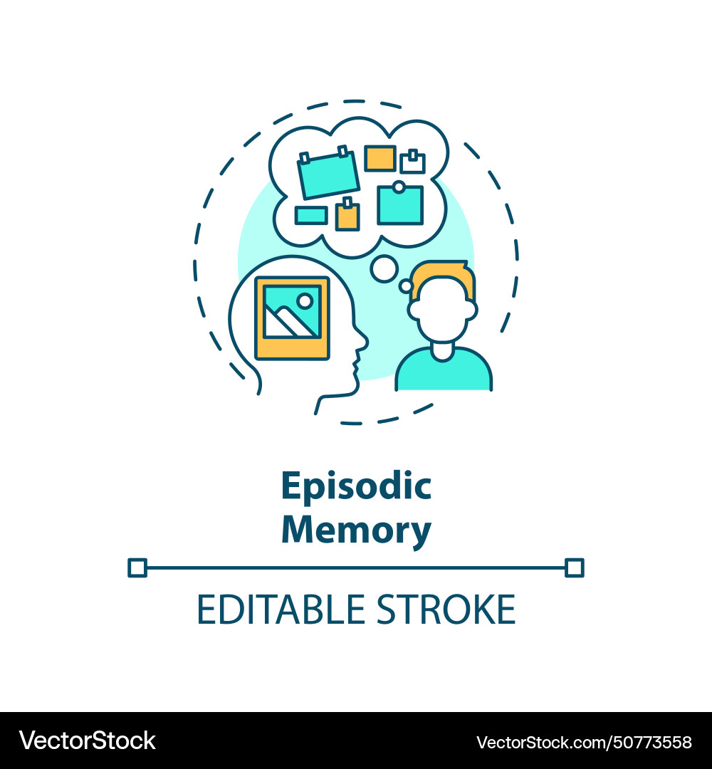 Episodic memory adhd multi color concept icon Vector Image