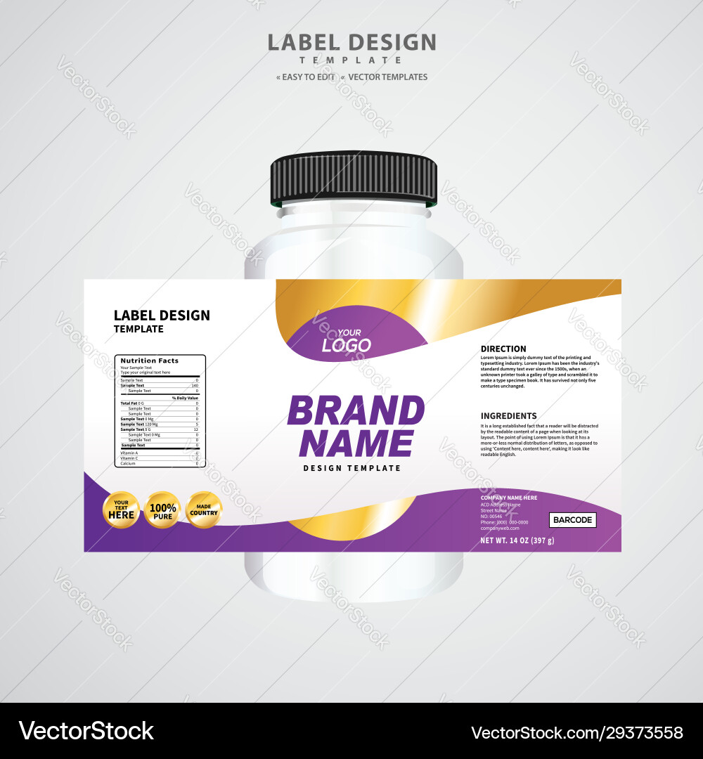 Label and packaging template design Royalty Free Vector