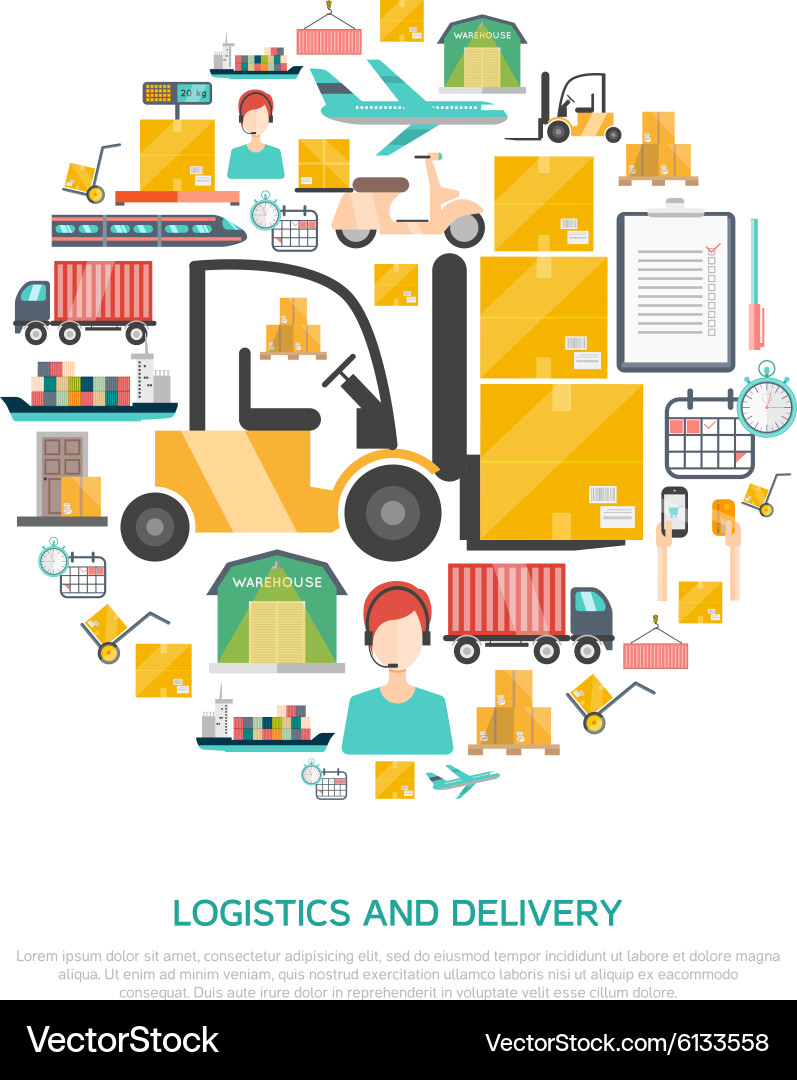 Logistics and transportation concept Royalty Free Vector