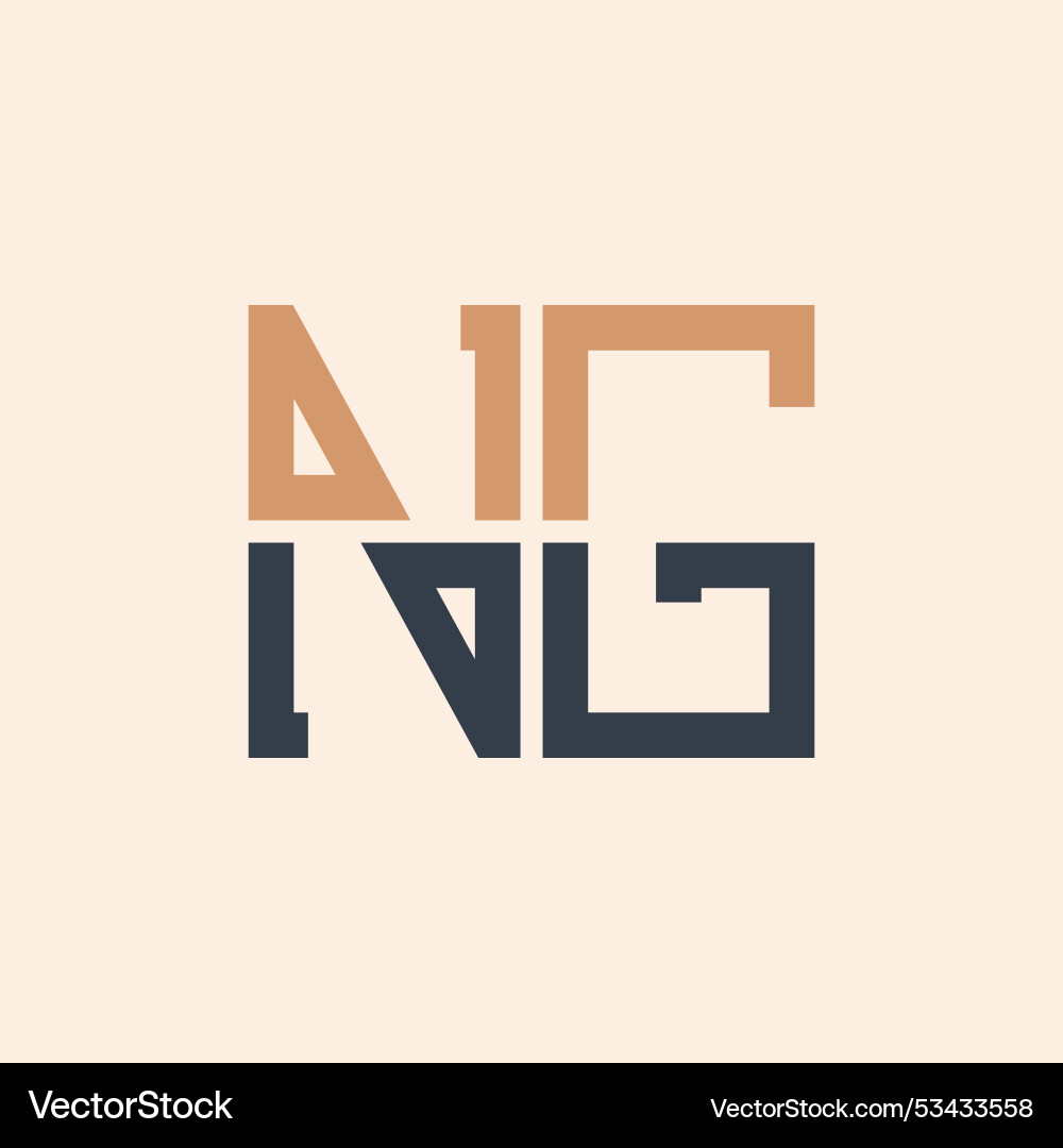 Modern ng letter logo design creative Royalty Free Vector