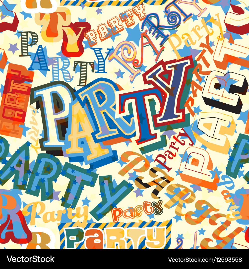 Party Tile - Colorful Word Art Royalty Free Vector Image