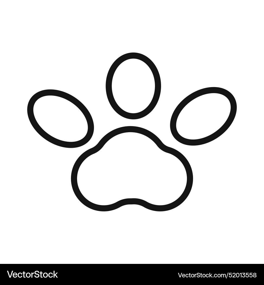 Paw print icon black line art Royalty Free Vector Image
