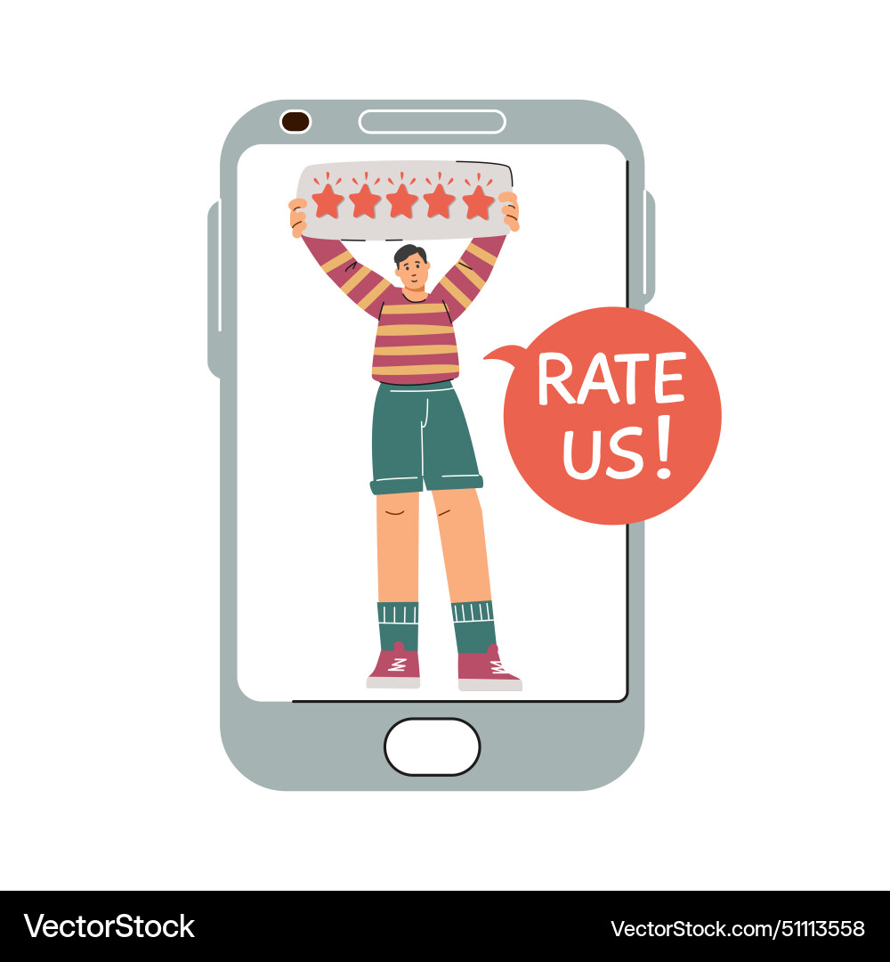 Smartphone user review Royalty Free Vector Image