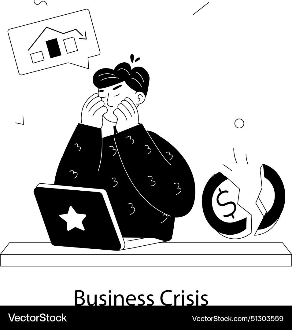 Business crisis Royalty Free Vector Image - VectorStock