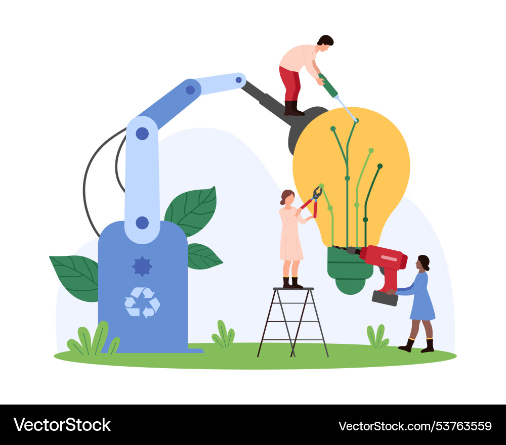 Development of green energy eco project Royalty Free Vector