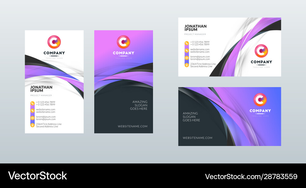 Doppelseitige moderne Visitenkarten-Layout Vektorbild