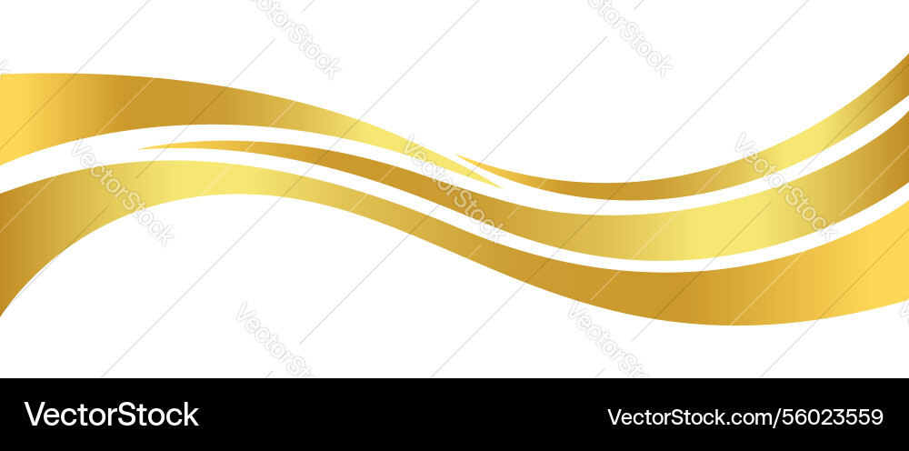 Gold wave curve golden wave corner shape for Vector Image