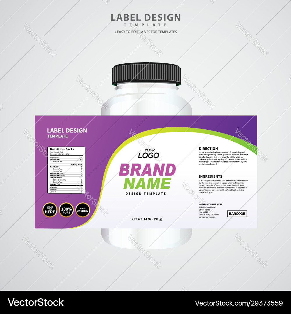 Label and packaging template design Royalty Free Vector