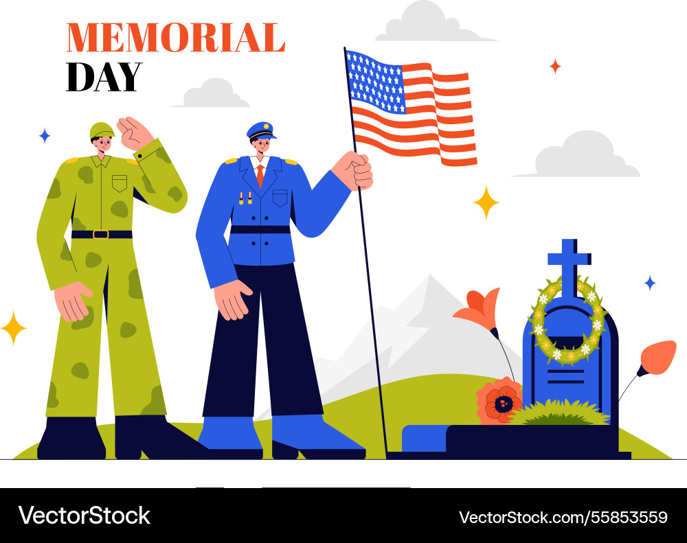 Memorial day of remembering and honoring Vector Image