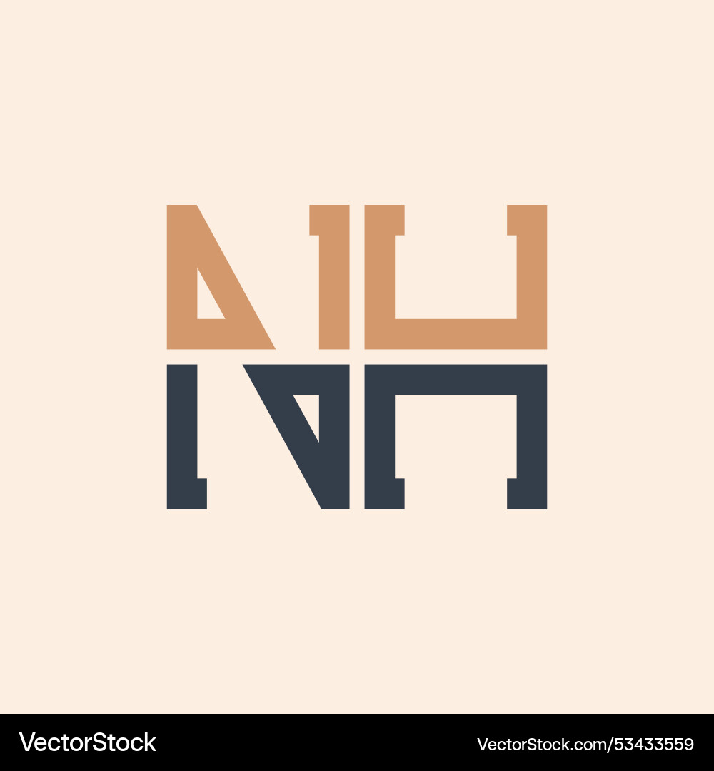 Modern nh letter logo design creative Royalty Free Vector