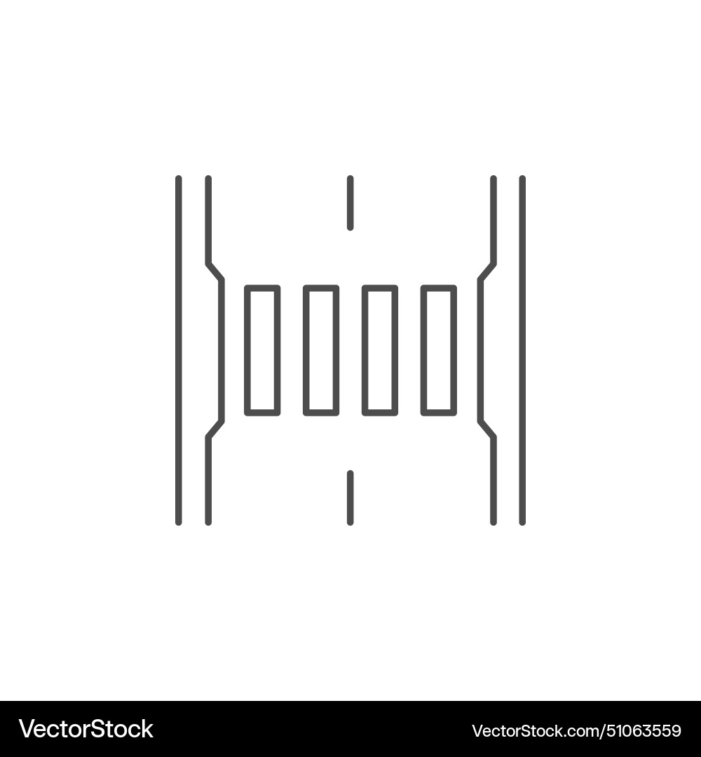 Pedestrian crossing line outline icon Royalty Free Vector
