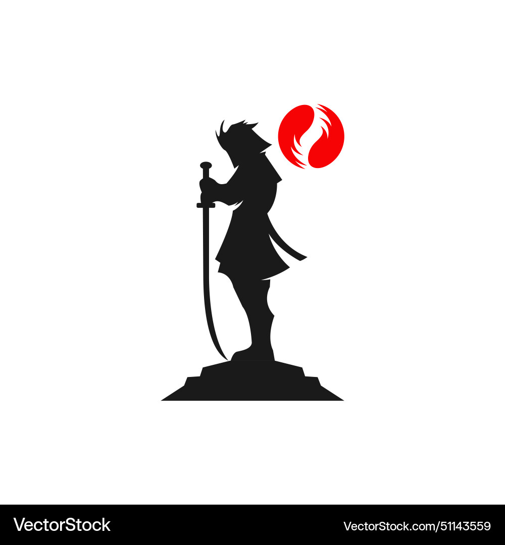 Silhouette of samurai Royalty Free Vector Image