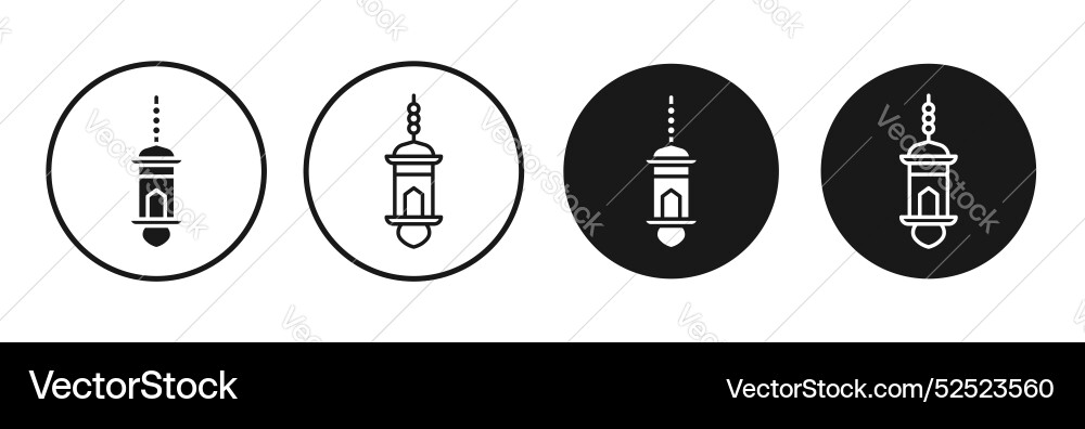 Arabic lamp icon set black filled and outlined Vector Image