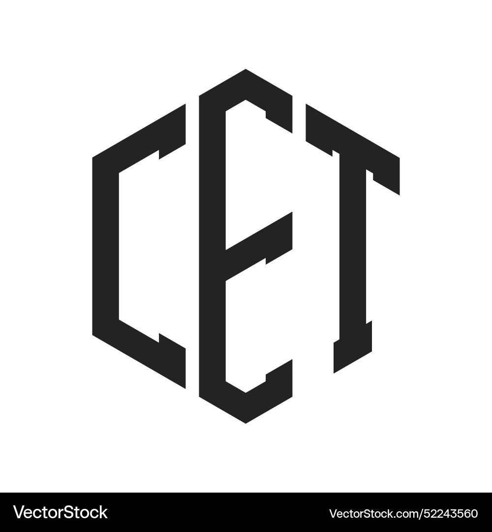 Cet logo design initial letter monogram Royalty Free Vector