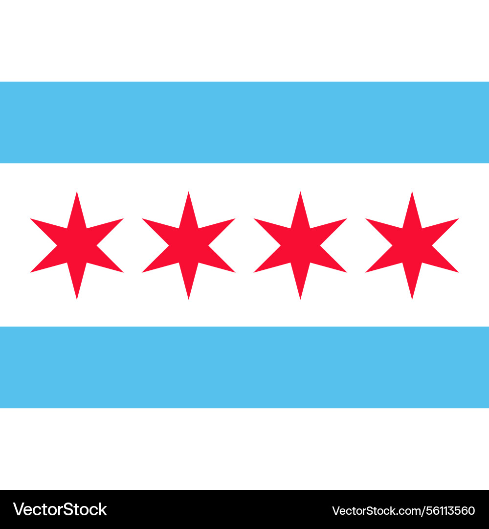 Chicago - square flag Royalty Free Vector Image