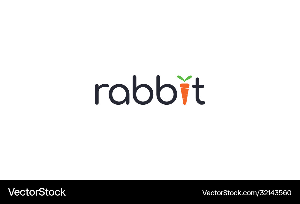 Creative and modern rabbit with carrot symbol Vector Image